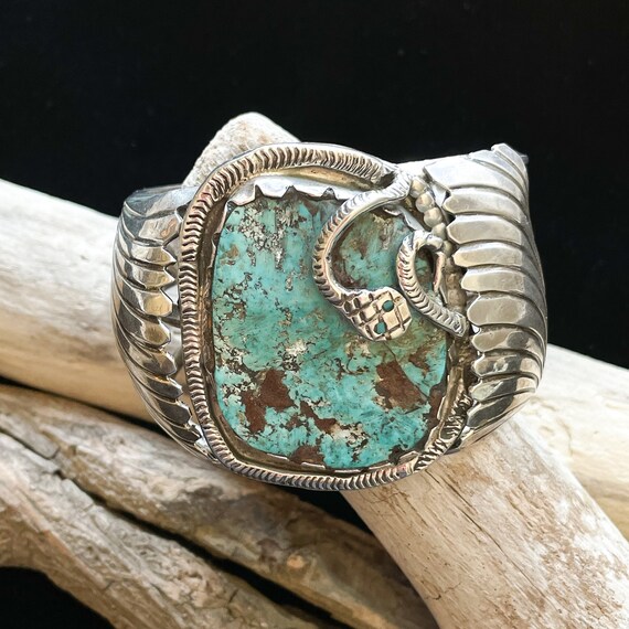 Dan Simplicio Sterling Turquoise Snake Statement Cuff… - Gem