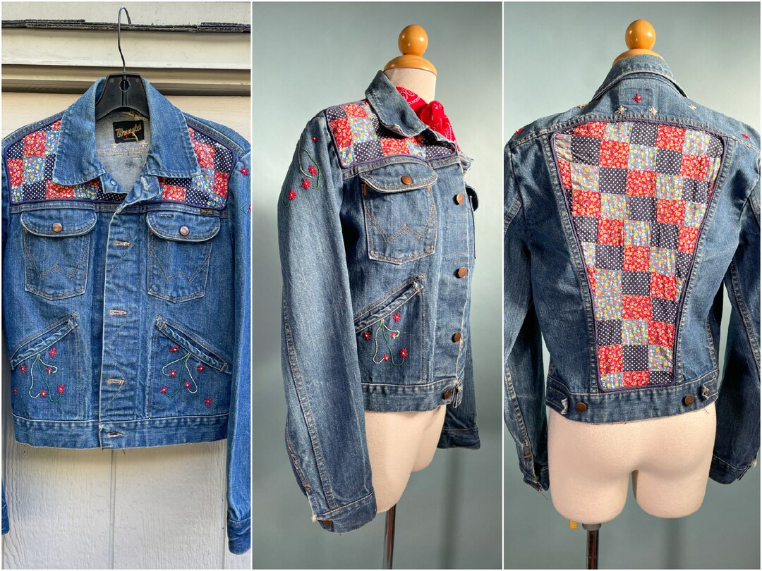 Vintage 70s Wrangler Embroidered/genuine Patchwork Denim Jacket, OOAK ...
