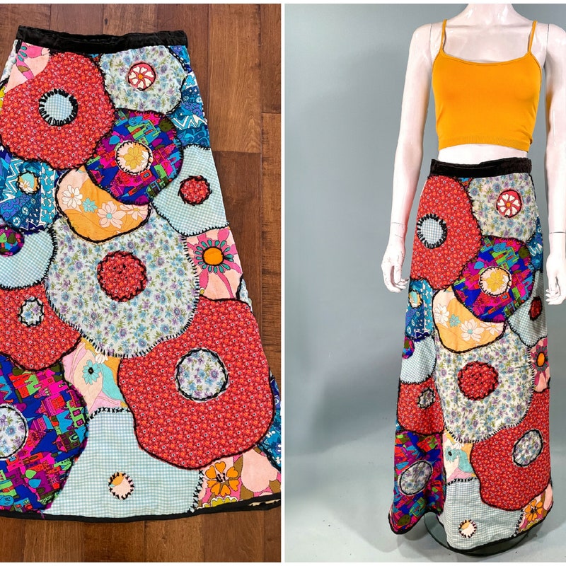 Long Patchwork Skirt - Etsy