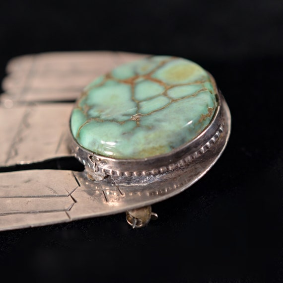 Rare 1930s Silver Easter Blue Mine Turquoise Brooch/P… - Gem