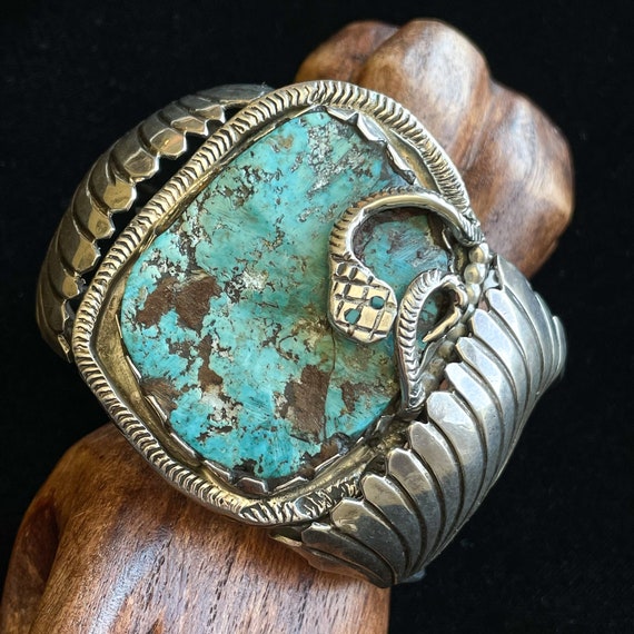 Dan Simplicio Sterling Turquoise Snake Statement Cuff… - Gem