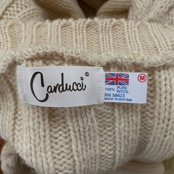 SALE Carducci Cream Wool Cardigan Sweater, Cable Knit… - Gem