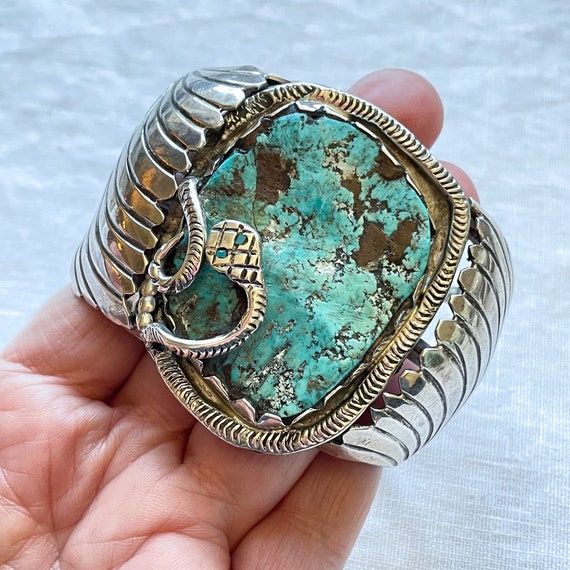 Dan Simplicio Sterling Turquoise Snake Statement Cuff… - Gem