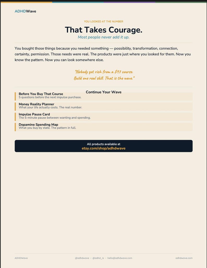 ADHD Impulse Spending Tracker Printable — Course & Program Audit | How ...