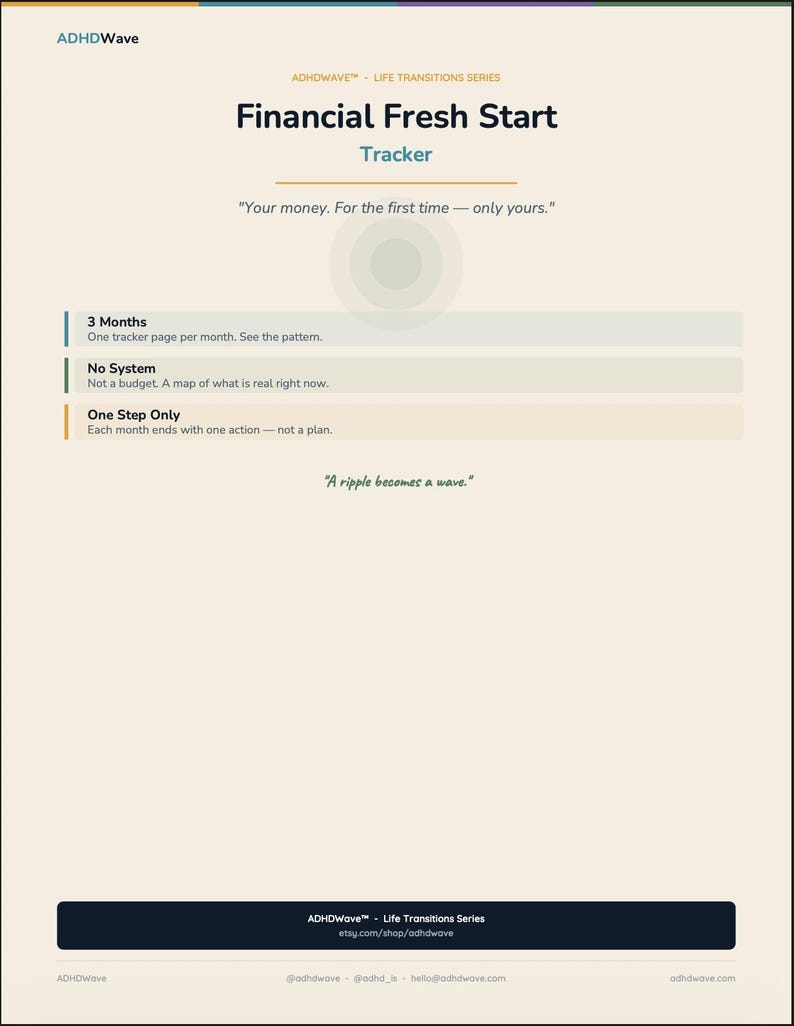 ADHD Budget Tracker Printable — 3 Month Financial Fresh Start | Money ...