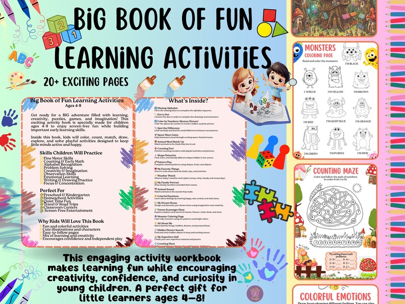 Big Book of Learning Activities for Kids Ages 4-8 (digital Download) - Etsy