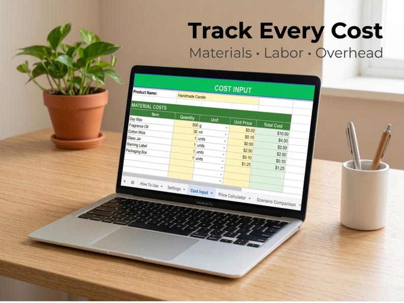 Pricing Calculator Excel Template - Small Business Product Cost ...