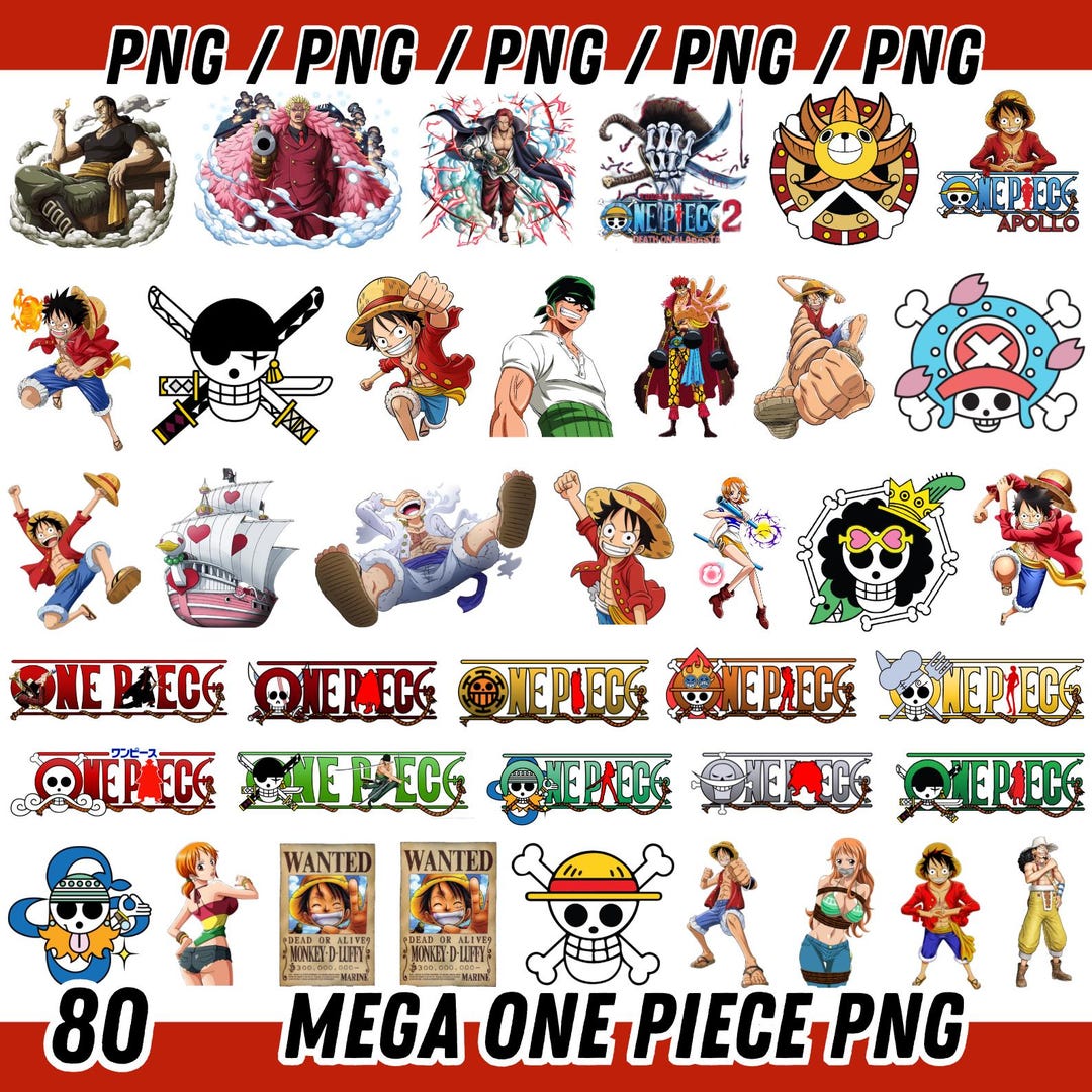 Paquete de imágenes PNG de One Piece, corte en capas de One Piece ...