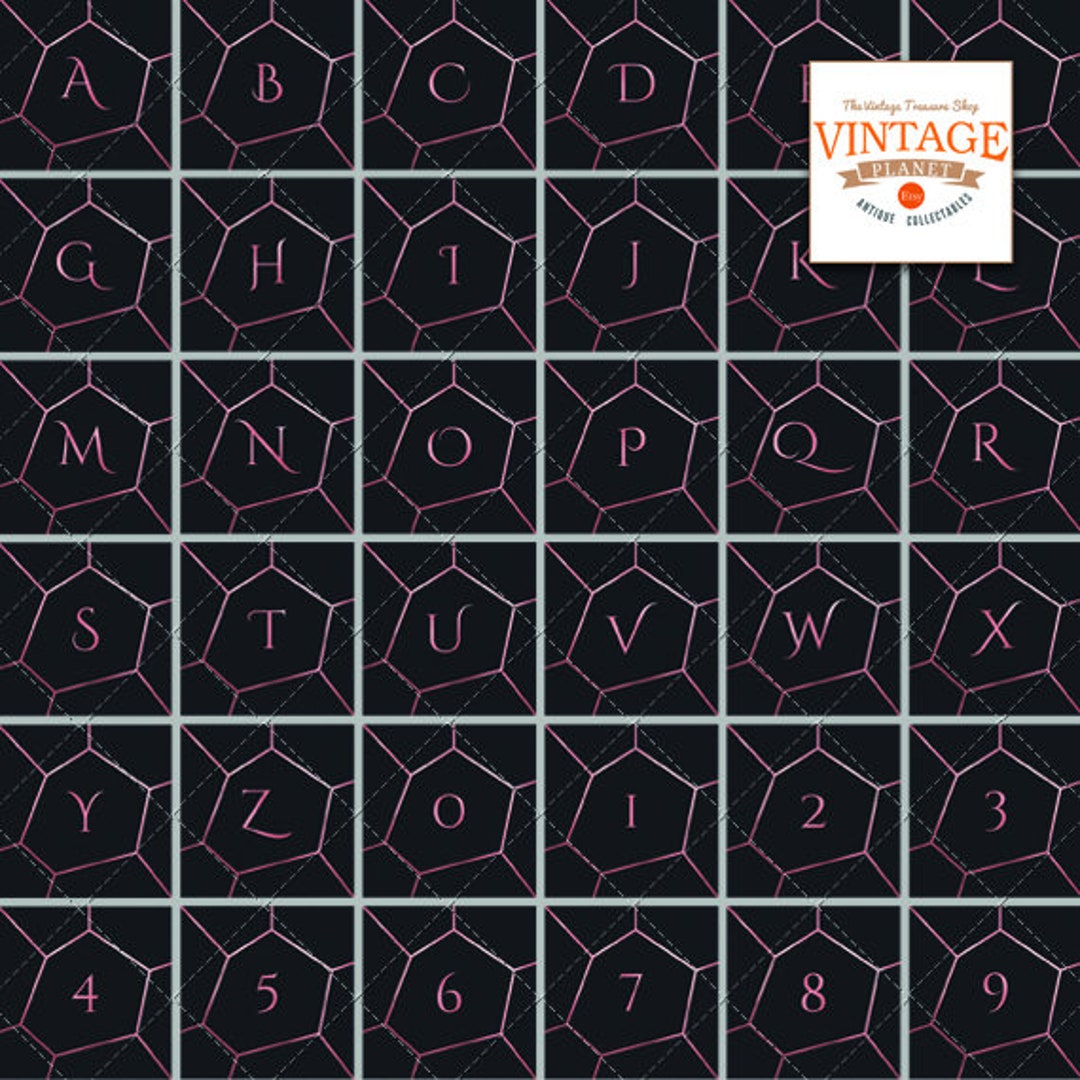 Alphabet Collage Sheet: Copper on Black English Alphabet, Numbers ...