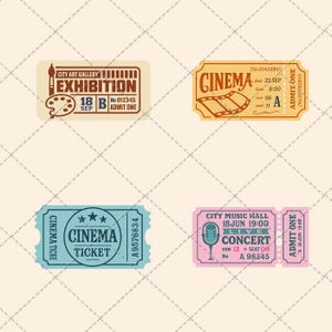 Vintage Ticket Clipart Bundle , 34 PNG and PDF Images for Junk Journals ...