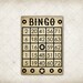 Retro Vintage BINGO CARDS Digital Images, 3 Mini Card Designs, Digital ...