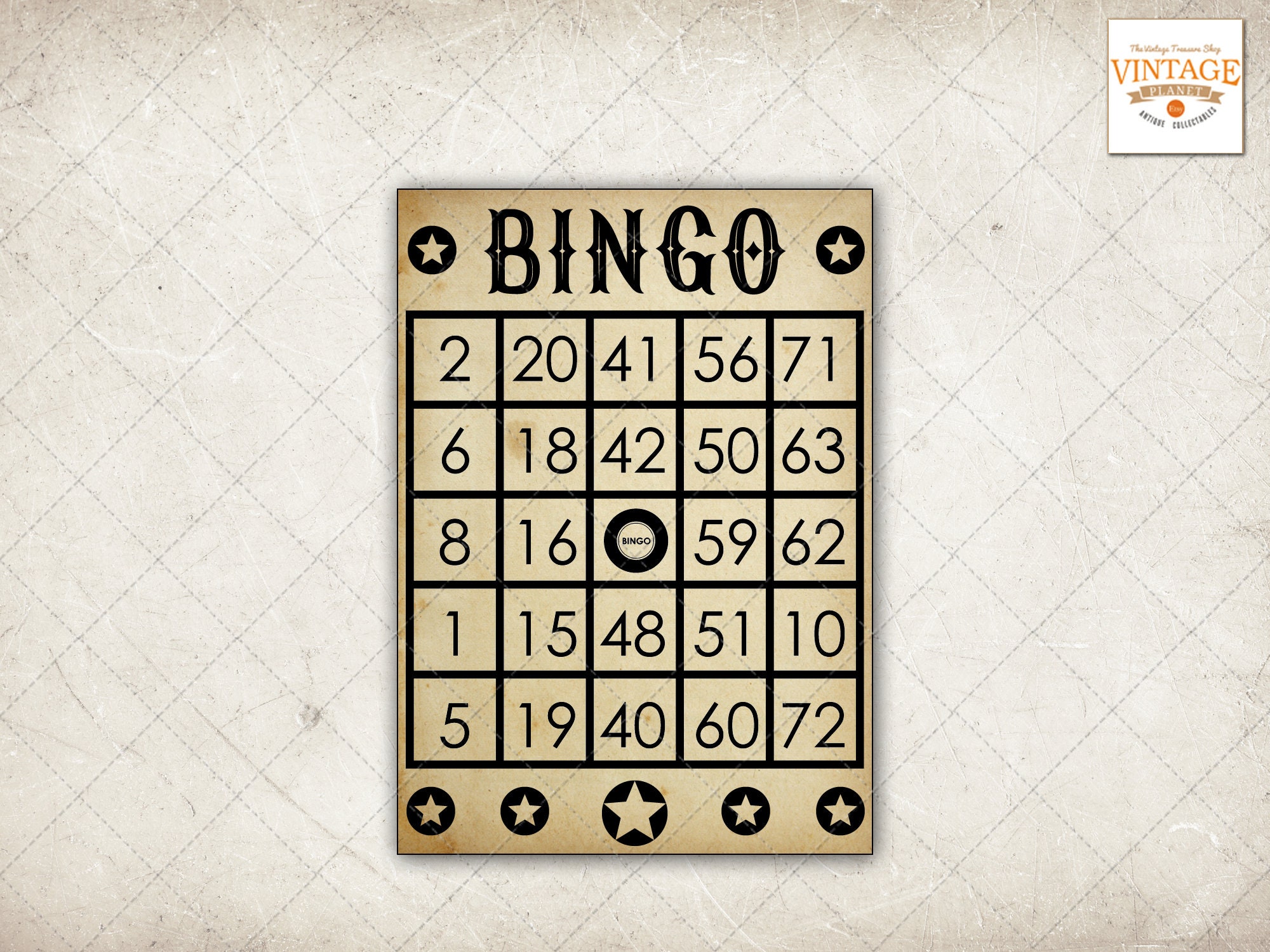 Retro Vintage BINGO CARDS Digital Images 3 Mini Card Designs - Etsy