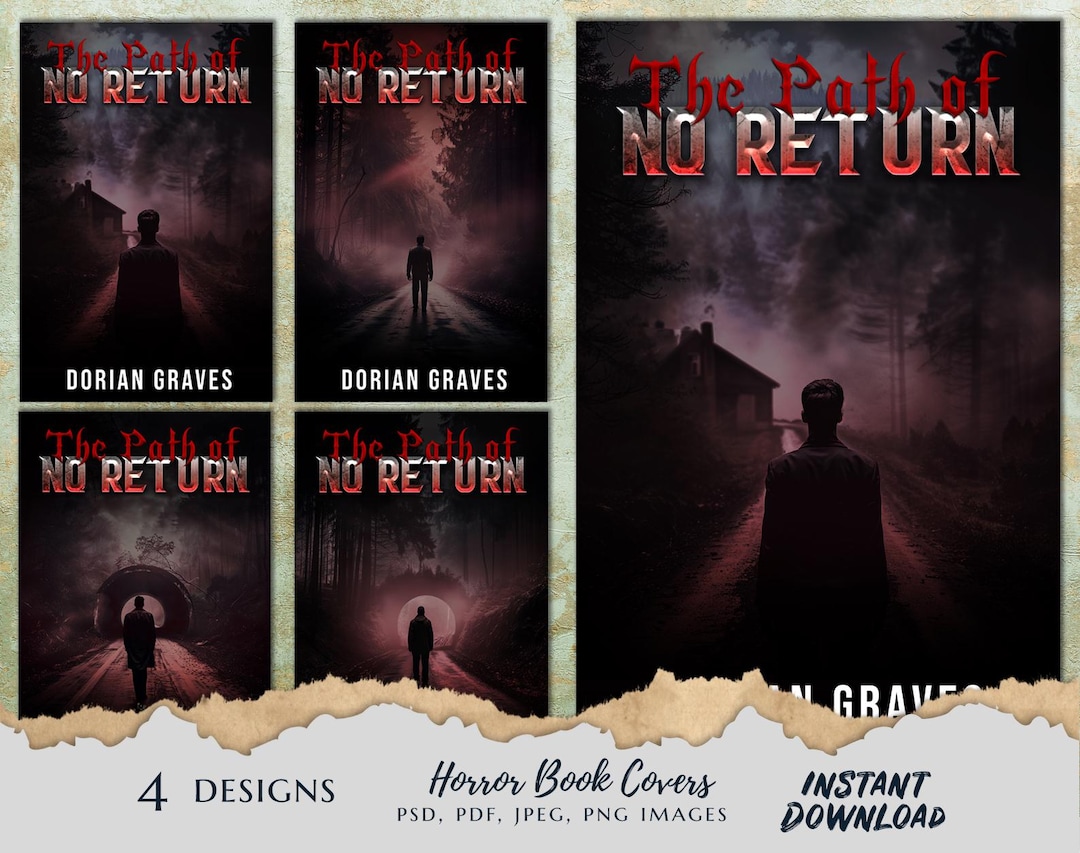 Exclusive Horror Book Cover Templates 4 Designs Titled the Path of No ...