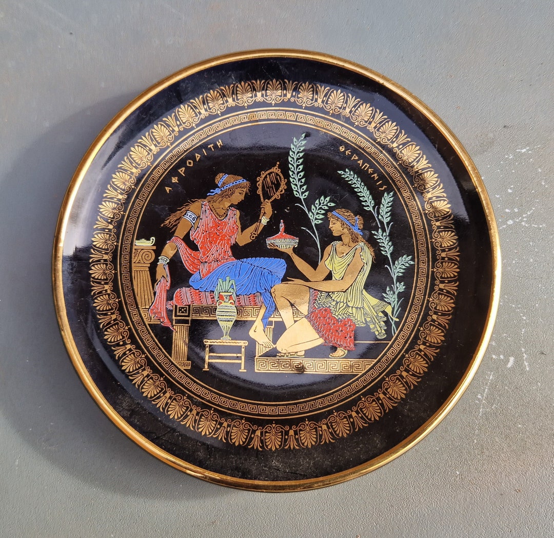 Rare TCA Hand Made in Greece 24K Gold 16cm Greek Plate Wall - Etsy