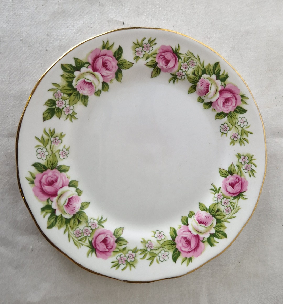Vintage Colclough Ridgway Pottery Bone China Saucer , Pink Rose Floral ...