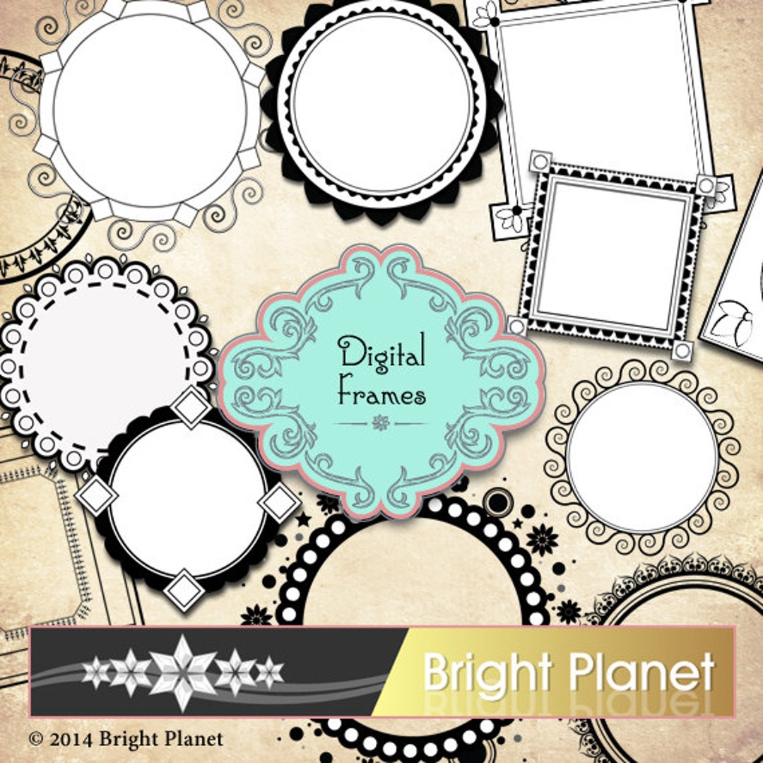 Fancy Frames Vector Graphics Digital Images - INSTANT DOWNLOAD ...