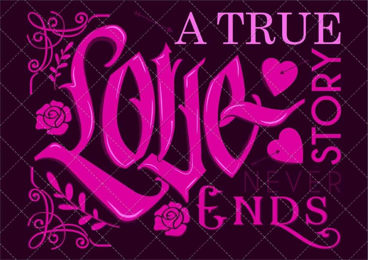 4 X True Love Story Never Ends Digital Image Valentines Day / - Etsy