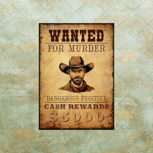 Western Wanted Poster Designs & Elements, Wild West Cowboy Printable ...