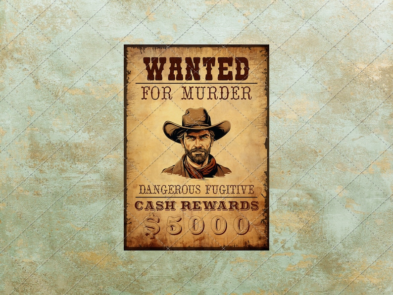 Western Wanted Poster Designs & Elements, Wild West Cowboy Printable ...