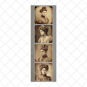 Vintage Photobooth Strips. 16 Printable Victorian Ladies Antique Photos ...