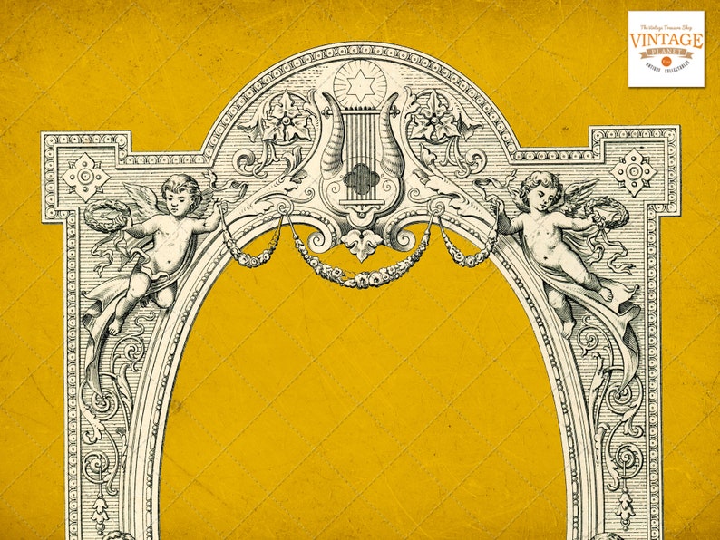 Rococo Frame Design Cherubs - Instant Download High Quality Printable ...