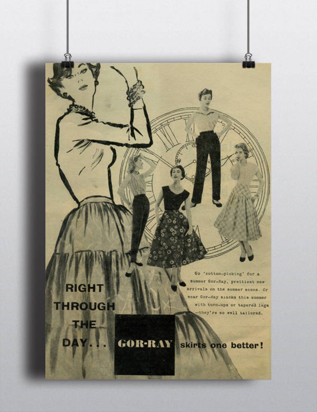 Vintage 1950's Magazine Advert GOR-RAY Skirts & GAS - Etsy