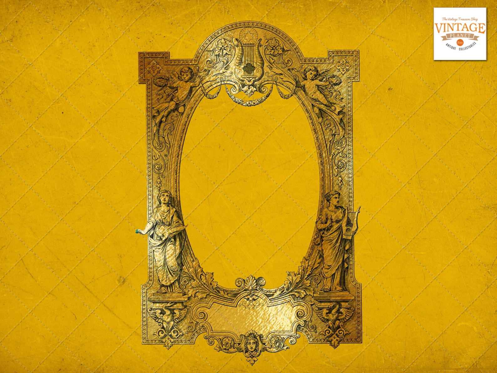 Rococo Frame Design Cherubs - Instant Download High Quality Printable ...