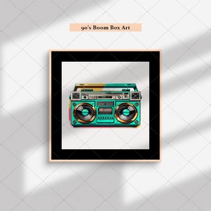 4 X Vintage 90's Boom Box Images | Wall Art | AI Generated Art ...