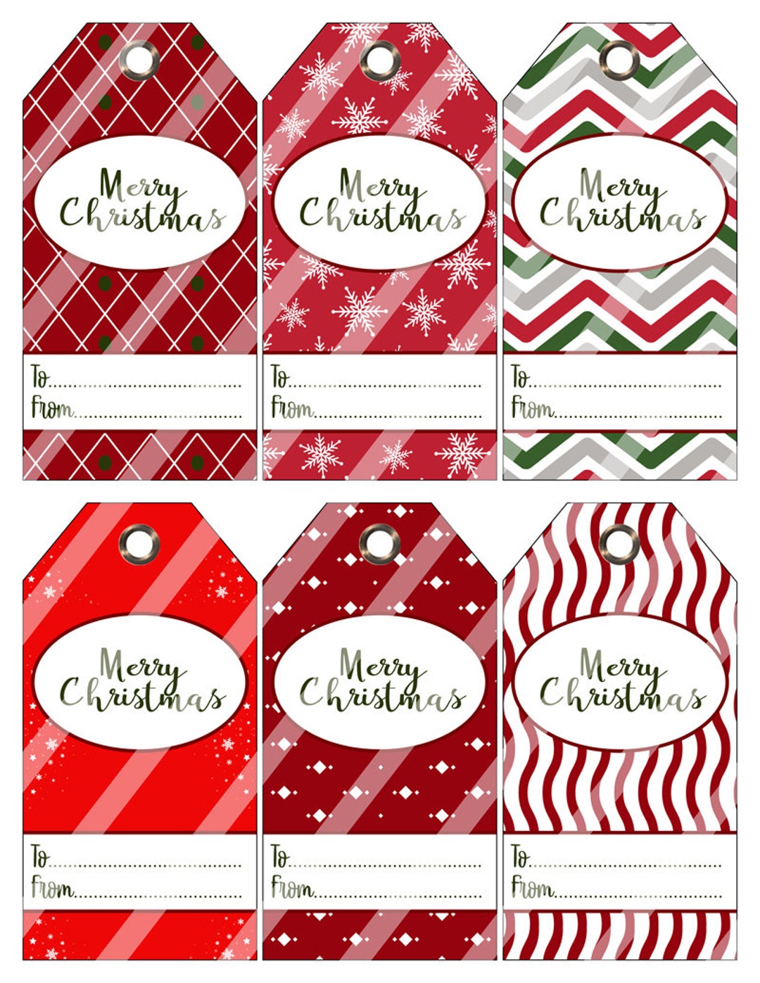Printable Christmas Gift Tags, 6 Alternative Design Christmas Tags ...