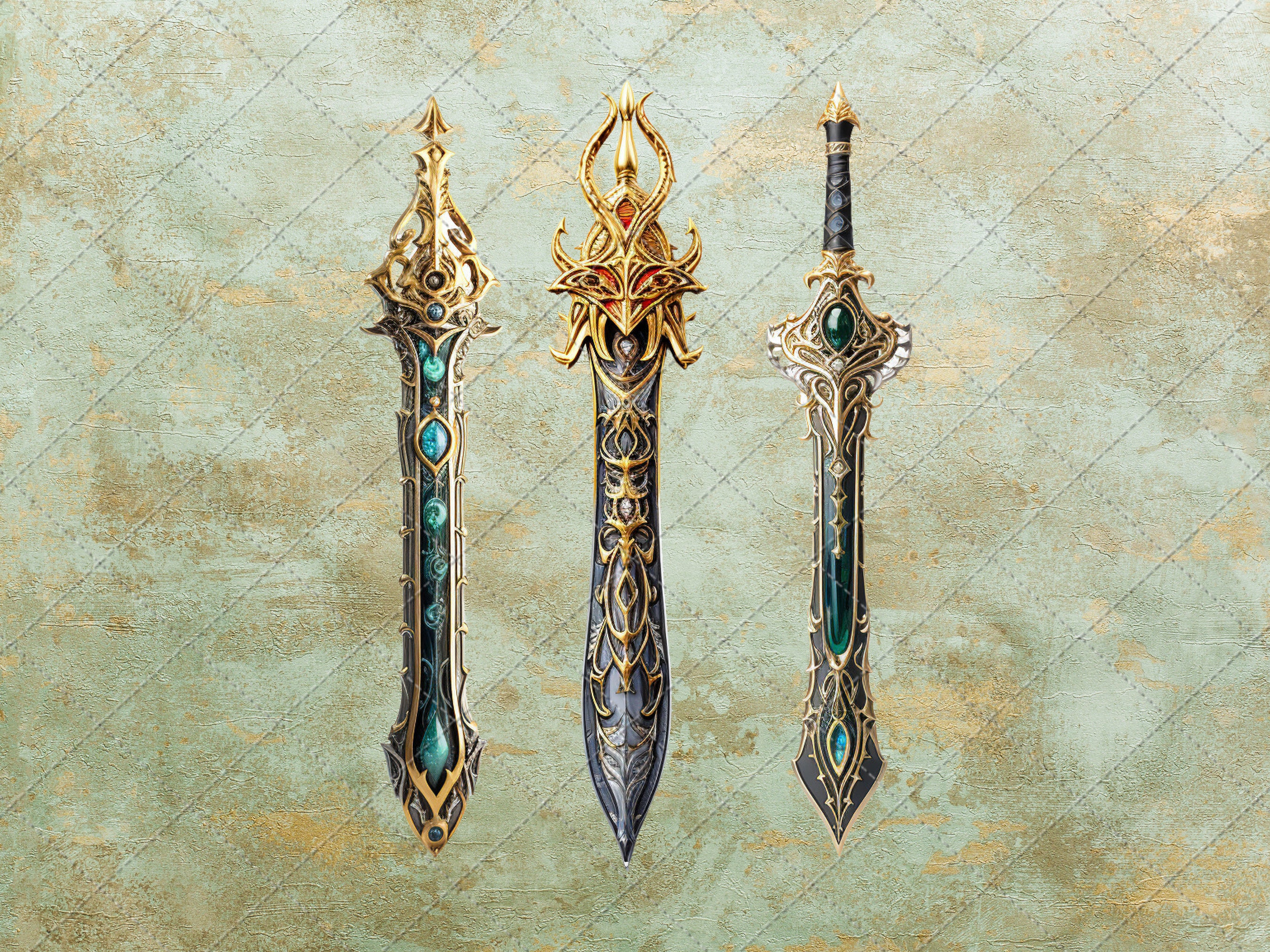 Viking Fantasy Graphics Elements Viking Swords Helmets & - Etsy