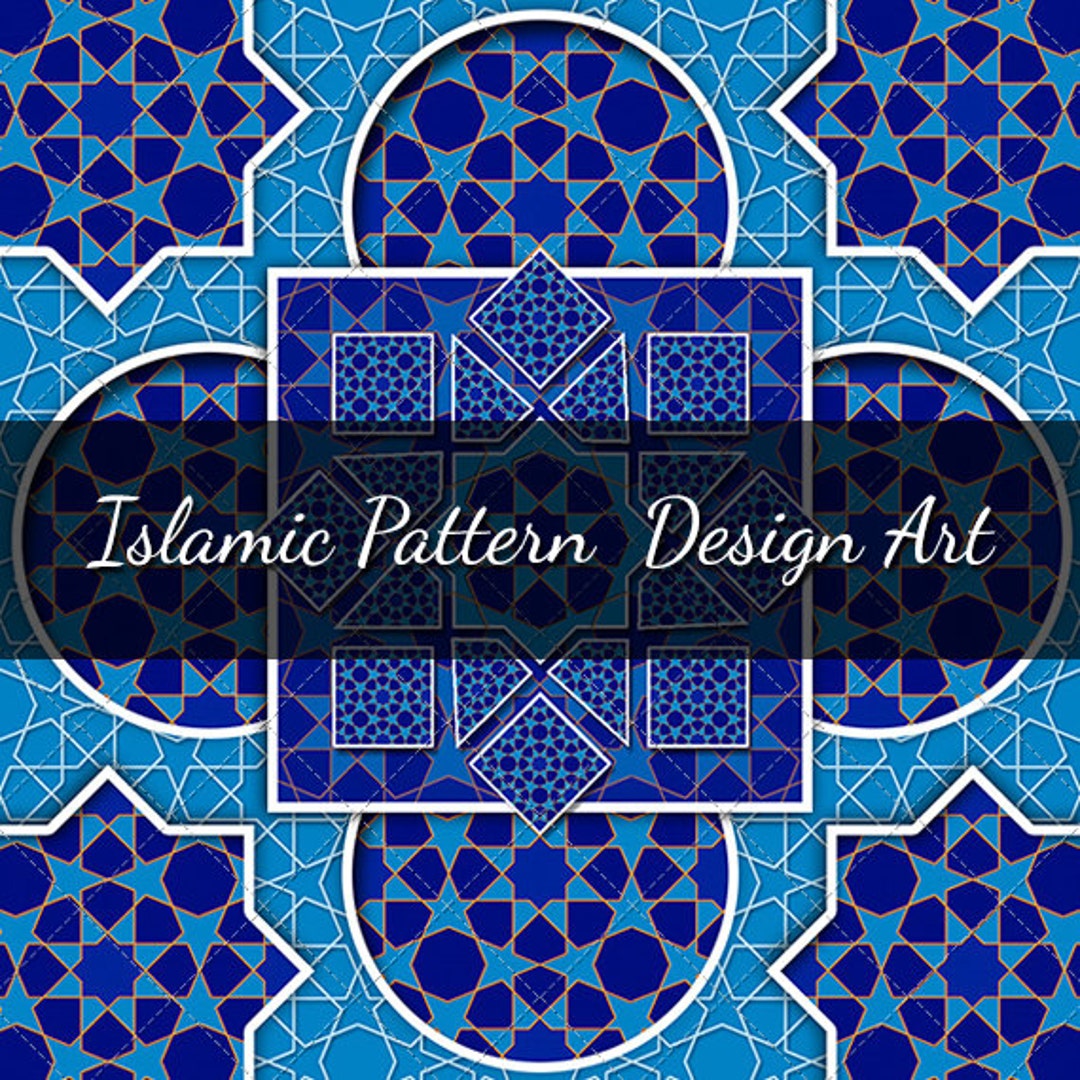 Printable Digital Blue Islamic Pattern Art - INSTANT DOWNLOAD, Wall Art ...