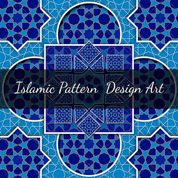 Printable Digital Blue Islamic Pattern Art INSTANT DOWNLOAD | Etsy