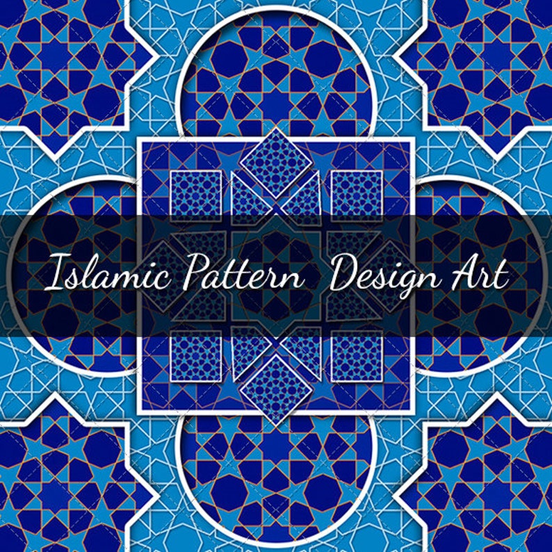 Printable Digital Blue Islamic Pattern Art INSTANT DOWNLOAD - Etsy