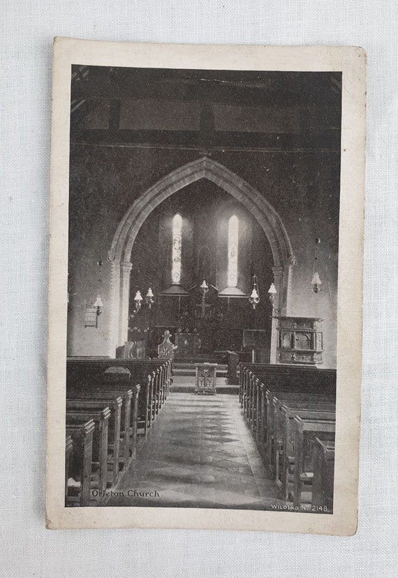 Vintage Postcard Orleton Church Interior Unposted | Etsy