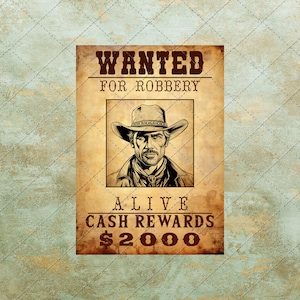 Western Wanted Poster Designs & Elements, Wild West Cowboy Printable ...