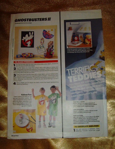 The Exclusive Prima Transfer Sheet - Ghostbuster II, Teddy Bear and Sea ...