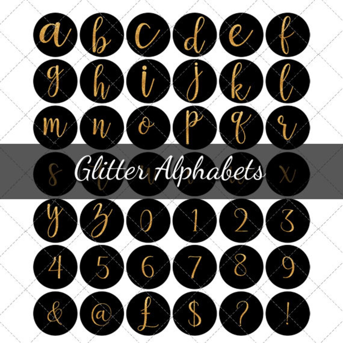 Gold Glitter Alphabet Collage: Glitter English Alphabet Clip | Etsy