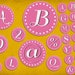 Pink Circle English Alphabet Round Digital Collage Sheet Pink - Etsy