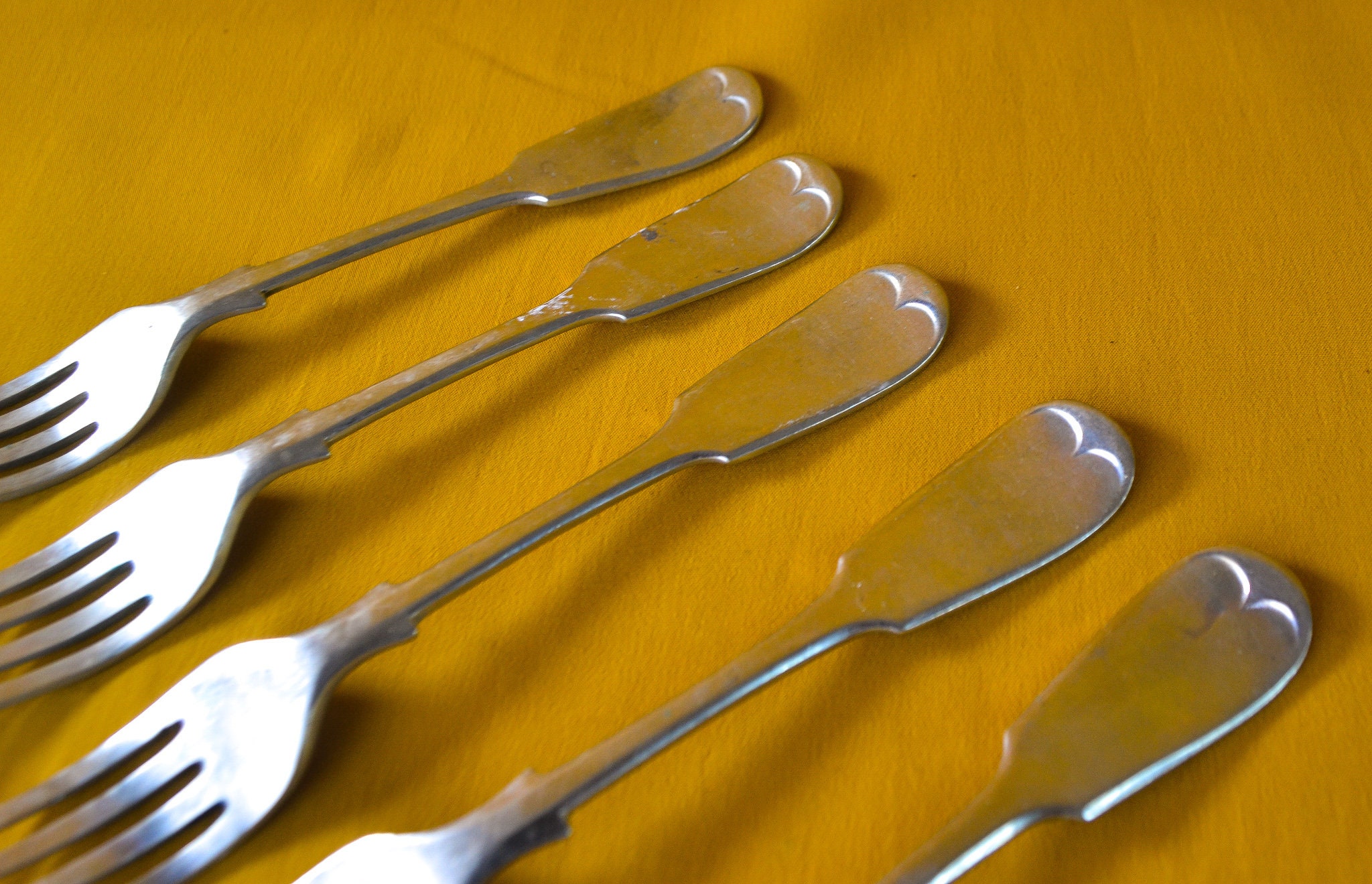 Set 5 Vintage Nickel Silver Forks , 16cm Long - Etsy