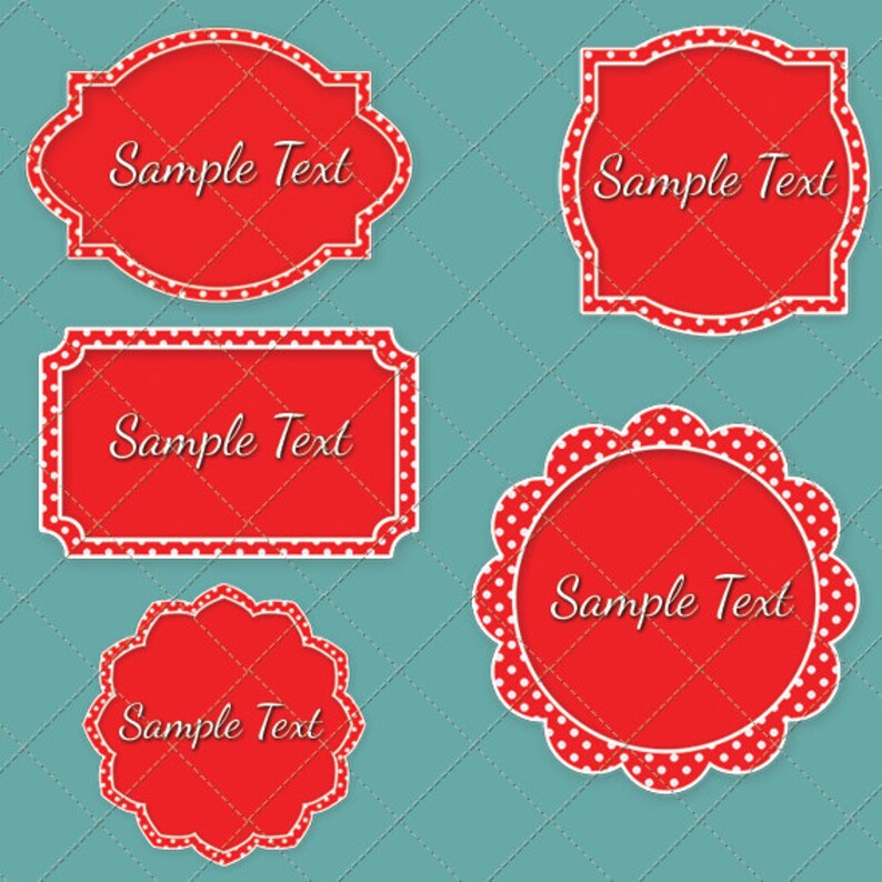 Fancy Red & White Polka Dot Frames Vector Graphics Digital Images ...