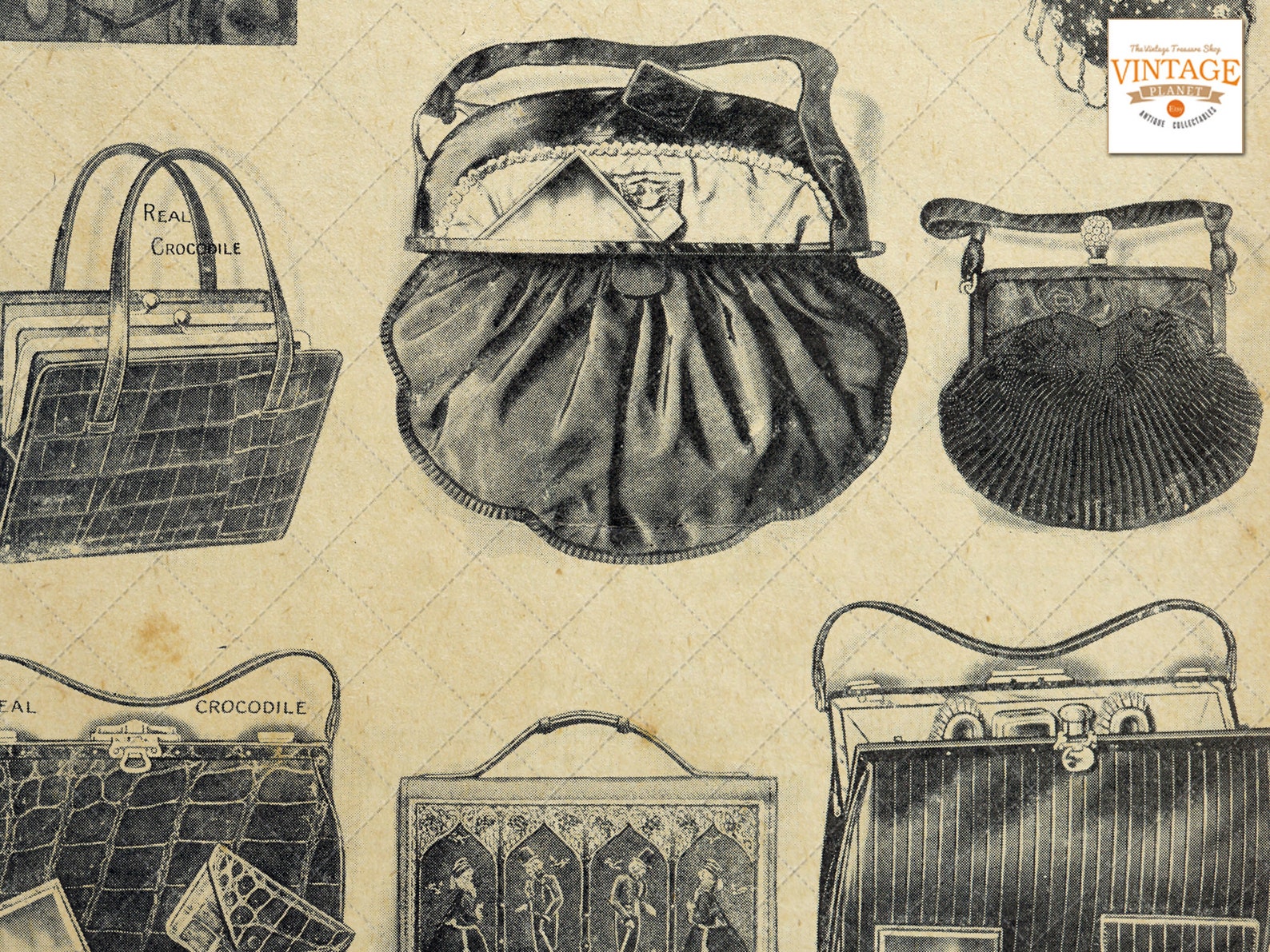 Vintage Ladies Bags Illustration Image Plate: A4 Size, 300 Dpi, Jpeg ...
