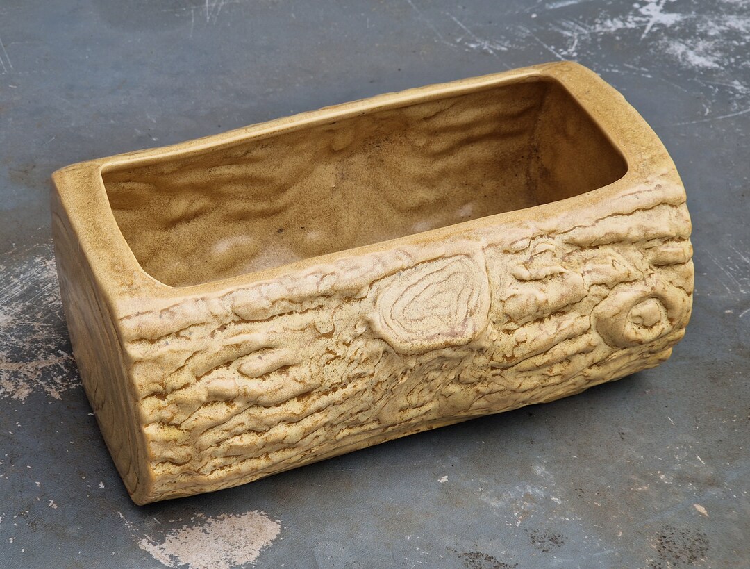 Vintage Ceramic Log Indoor Planter Pot , House Decor Ornament , Made in ...