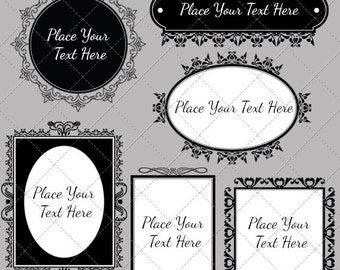 Fancy Frames Vector Graphics Digital Images INSTANT DOWNLOAD | Etsy