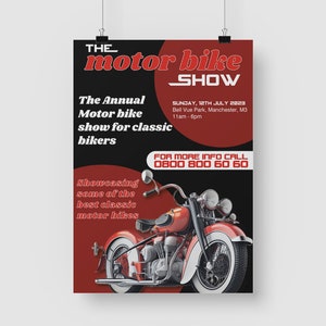 Motorbike Flyer, DIY Motorbike Flyer Template 2023, Editable PDF and Ai ...