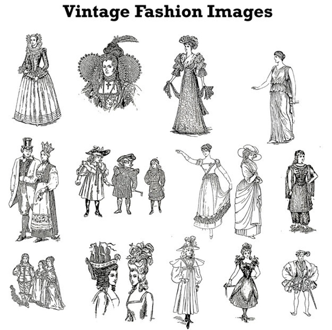 80 Digital Vintage Fashion Images for Cards, Crafts, Decoupage, Altered ...