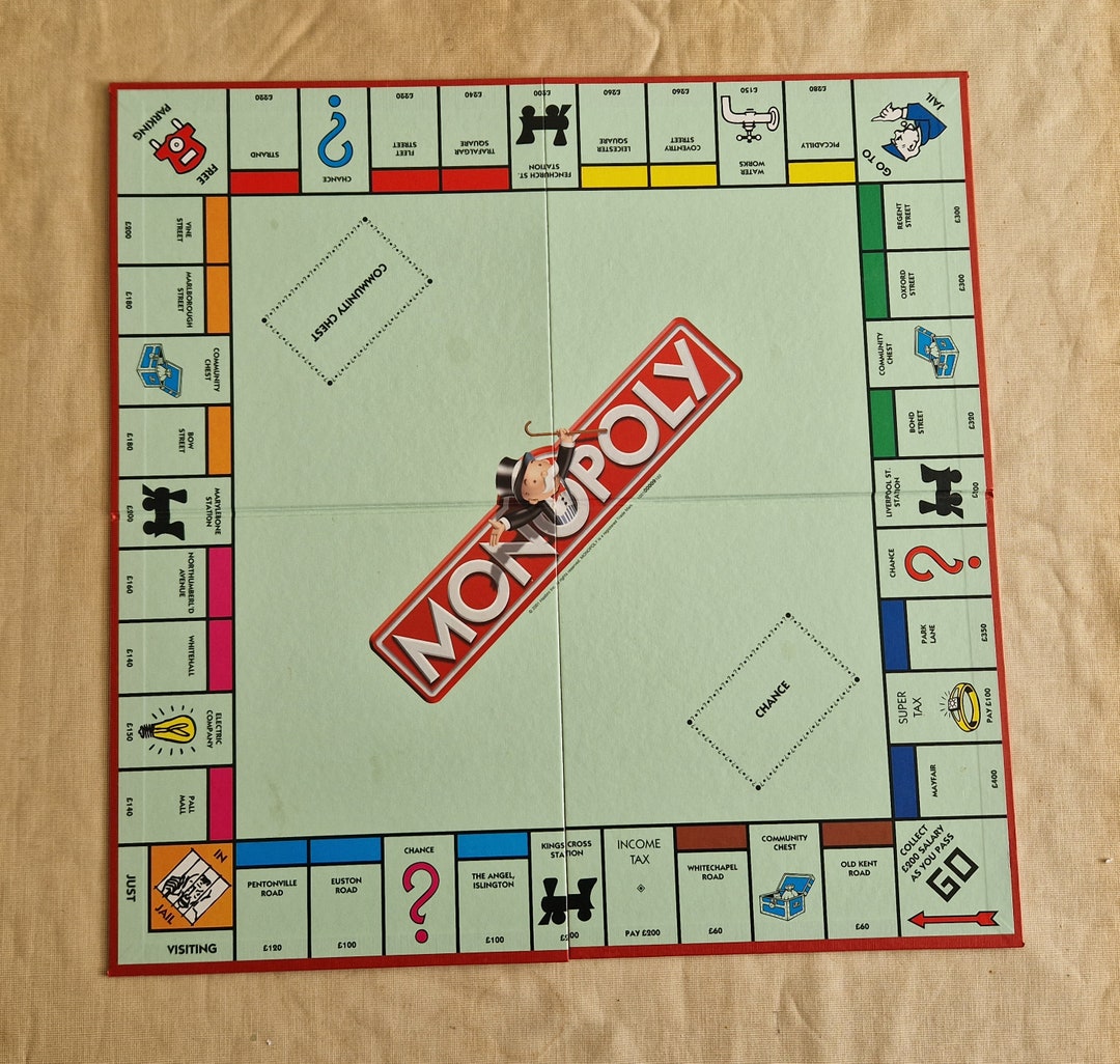 Genuine Monopoly Board Game Board Only for Spare / Replacement or Arts ...