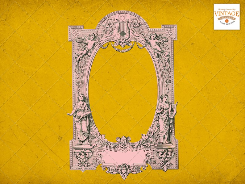 Rococo Frame Design Cherubs - Instant Download High Quality Printable ...