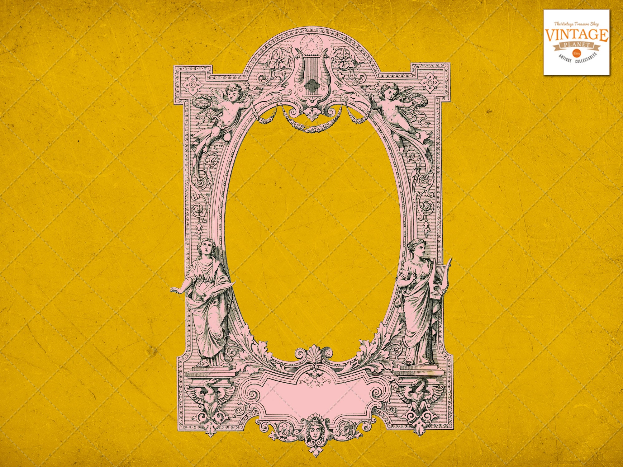 Rococo Frame Design Cherubs - Instant Download High Quality Printable ...