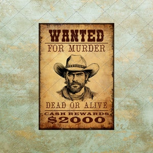 Western Wanted Poster Designs & Elements, Wild West Cowboy Printable ...