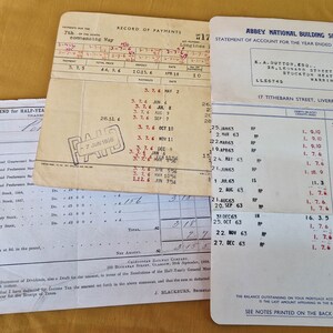 3 X Vintage Old Documents Paper Ephemera: Dividen Statement, Bank ...